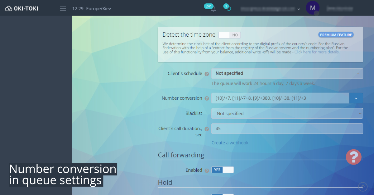 Format and conversion of numbers in Oki-Toki - SIP-telephony
