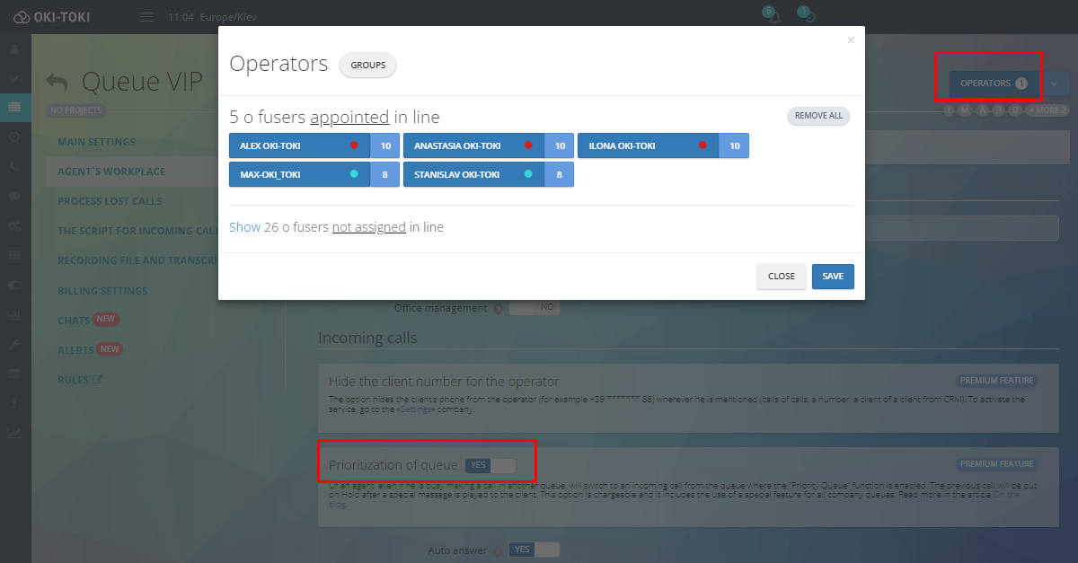VIP Caller Queue and VIP Number List at the Call Center