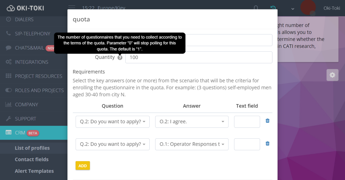 Script-survey or Questionnaire for survey (CATI) research